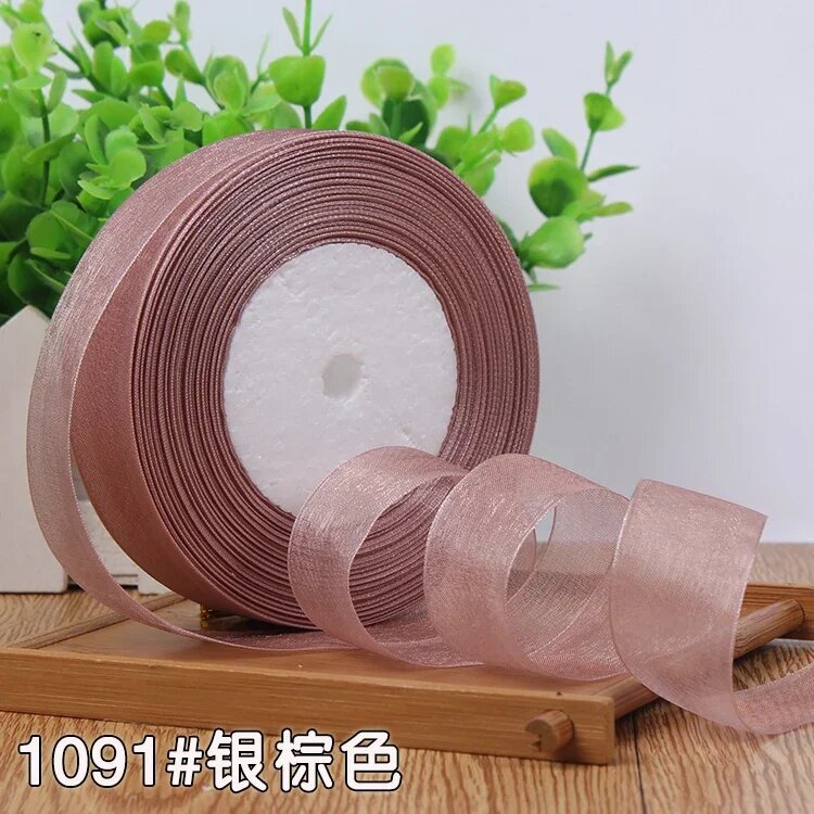 25 мм прозрачные ленты из органзы, 50 ярдов/рулон, сделай сам, ткань для рукоделия ручной работы, Рождество, Хэллоуин, свадьба, вечеринка, подарочная упаковка, лента