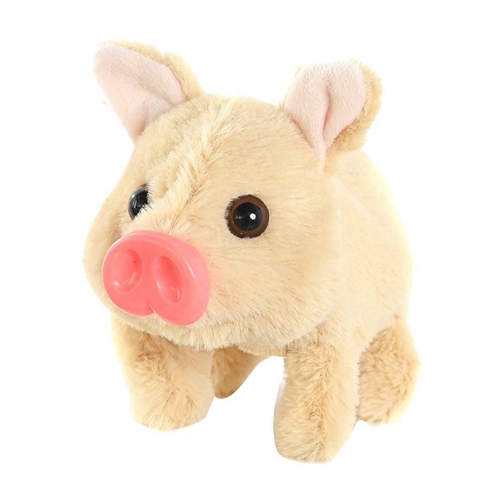 Электрическая реалистичная плюшевая игрушка, реалистичная анимированная ходящая плюшевая игрушка, интерактивный ползающий плюшевый поросенок, электронная