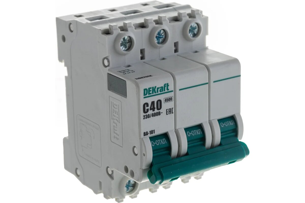 Автоматический выключатель 3P 40А (C) 4,5кА, DEKraft "11082DEK"
