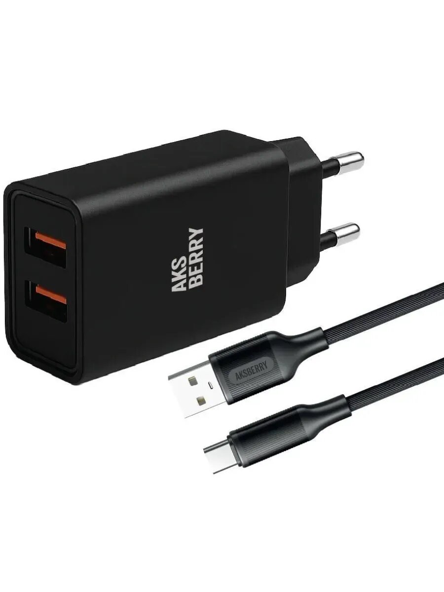 Сетевое зарядное устройство T38 2 USB 2.4A + Type C
