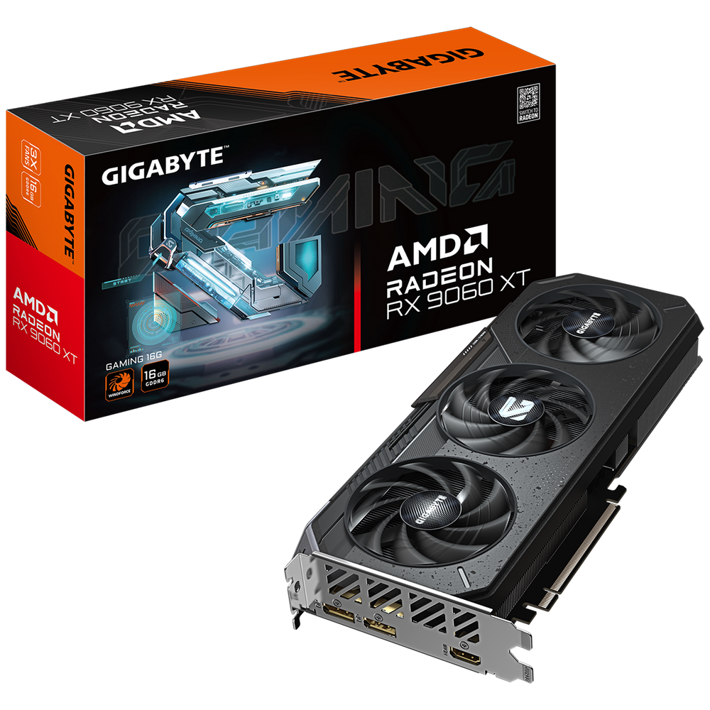 Видеокарта Gigabyte RX9060XT GAMING 16GB GDDR6 128bit 2xDP HDMI 3FAN RTL