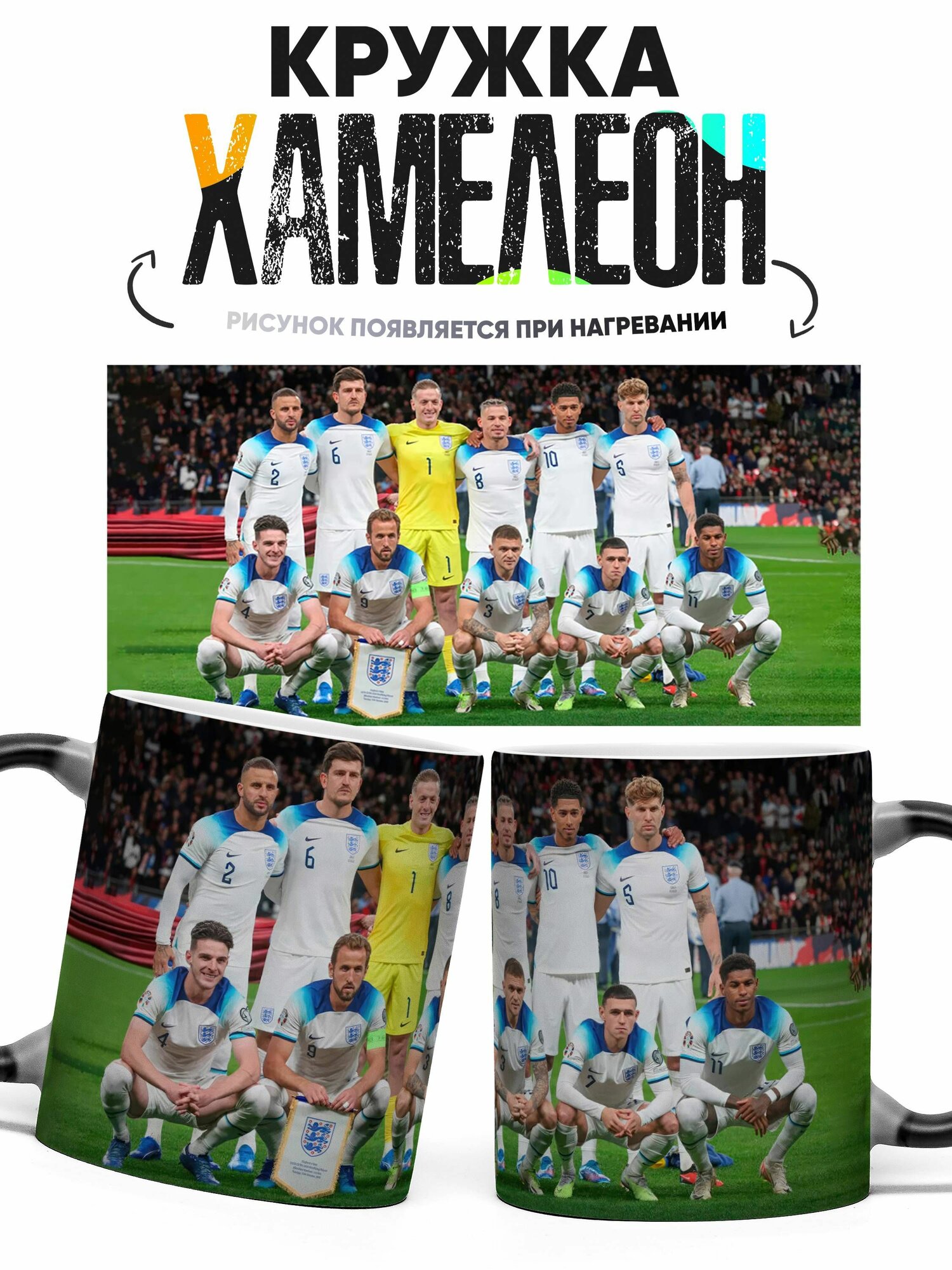 Кружка Хамелеон Англия Евро 2024 330 мл