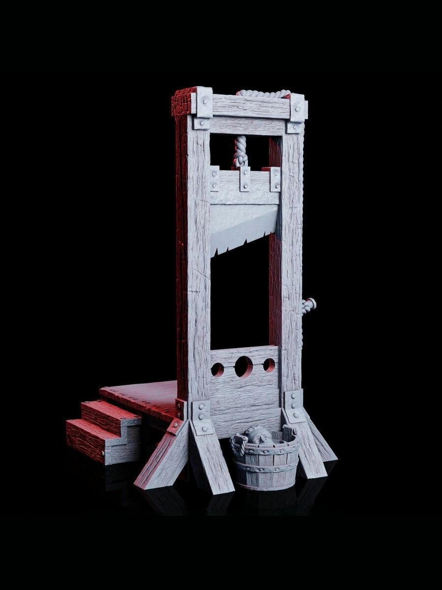 Террейн гильотина, фэнтези игровые фигурки для раскрашивания (высота 66мм, основание 38/45мм)