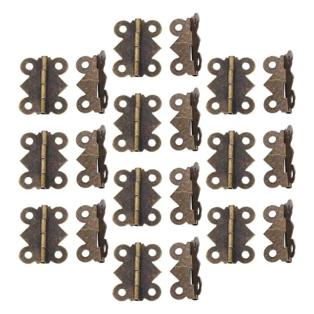 Винтажные петли-бабочки для шкафа, набор из 10 штук 90 degrees-Bronze