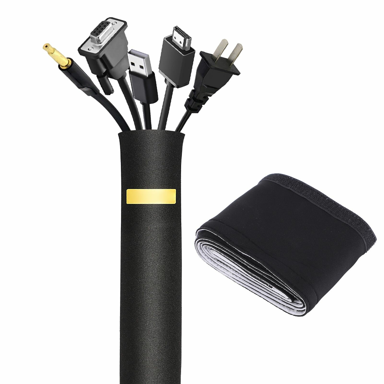 Рукав для прокладки кабеля 78 дюймов, гибкий неопреновый регулируемый шнур, чехол, защита провода