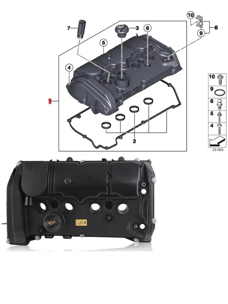 OEM 11127646553 11127601863 Верхняя крышка клапана головки блока цилиндров двигателя для BMW N13 F20 F21 F30 114i 120i 2011-2016 Крышка головки блока цилиндров