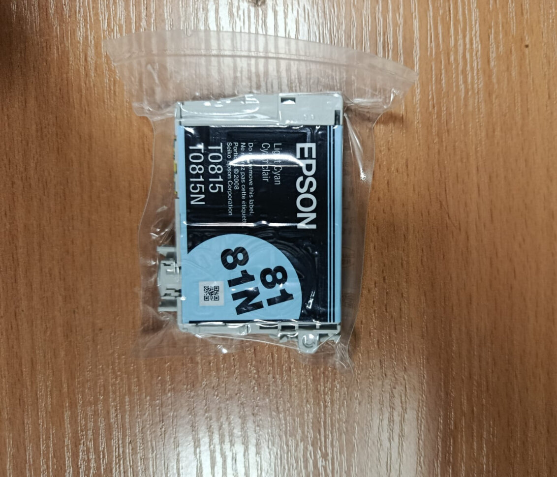 Картридж Epson C13T11154A10 , T0815, для струйных принтеров, голубой оригинал