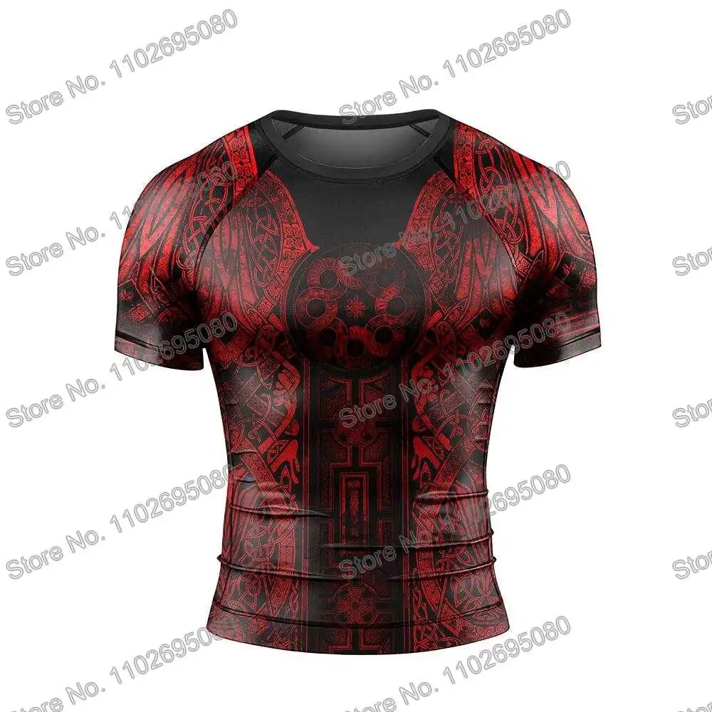 Vikings 3 Рашгард для серфинга из полиэстера и спандекса для мужчин Красный, XXXL, 3