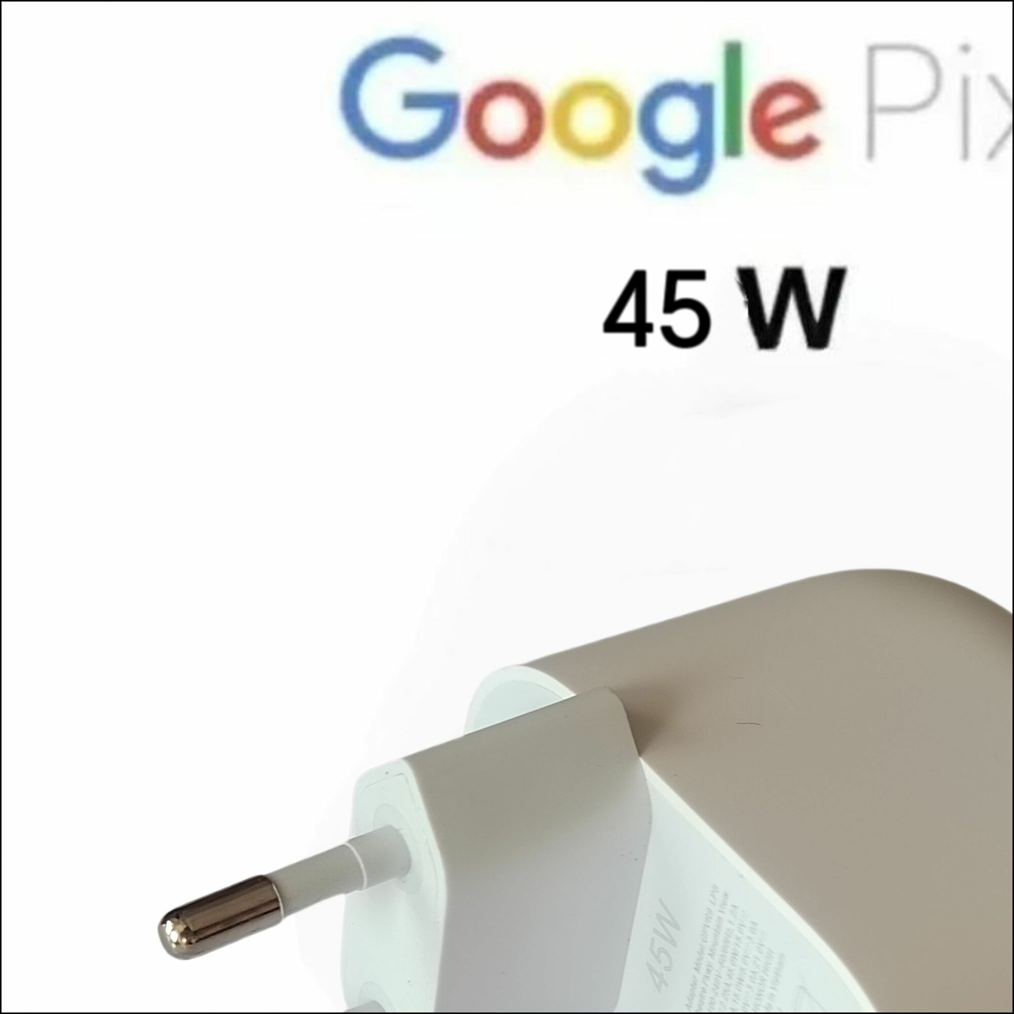Google 45W Зарядное устройство / Зaрядка / Блок питания с USB и Type C для телефона / Быстрая зарядка Fast Charge / Белый