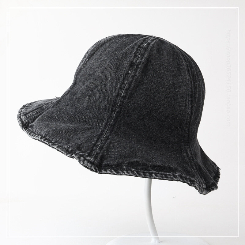 Нишевая джинсовая рыбацкая шляпа с короткими полями и маленькими полями в корейском стиле, женская повседневная шляпа с куполом, весенне-летняя солнцезащитная шляпа