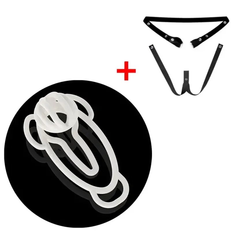 Приспособление для тренировки пениса sвиду Fufu, трусики, Пояс верности, мужской white clip Belt