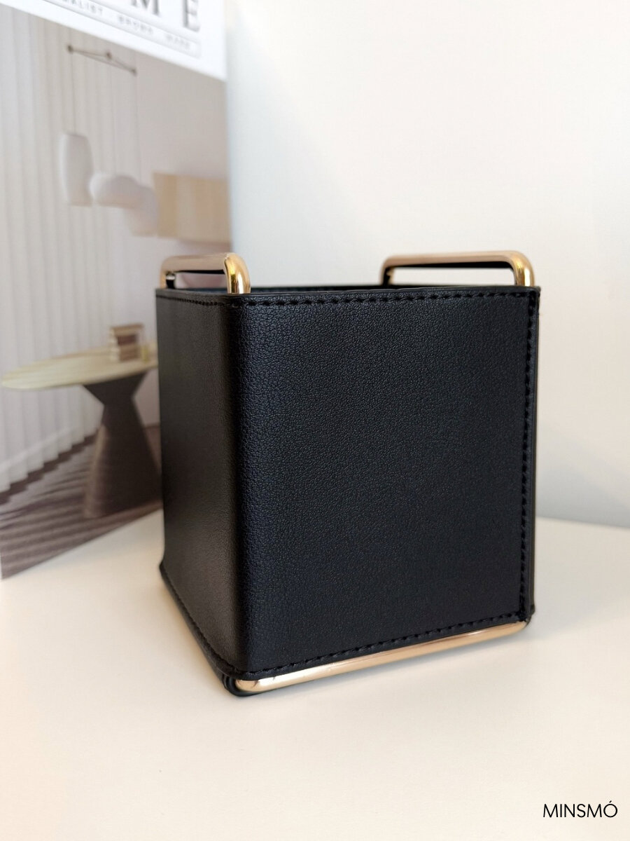 Органайзер настольный для канцелярии, косметики, кистей, цвет черный