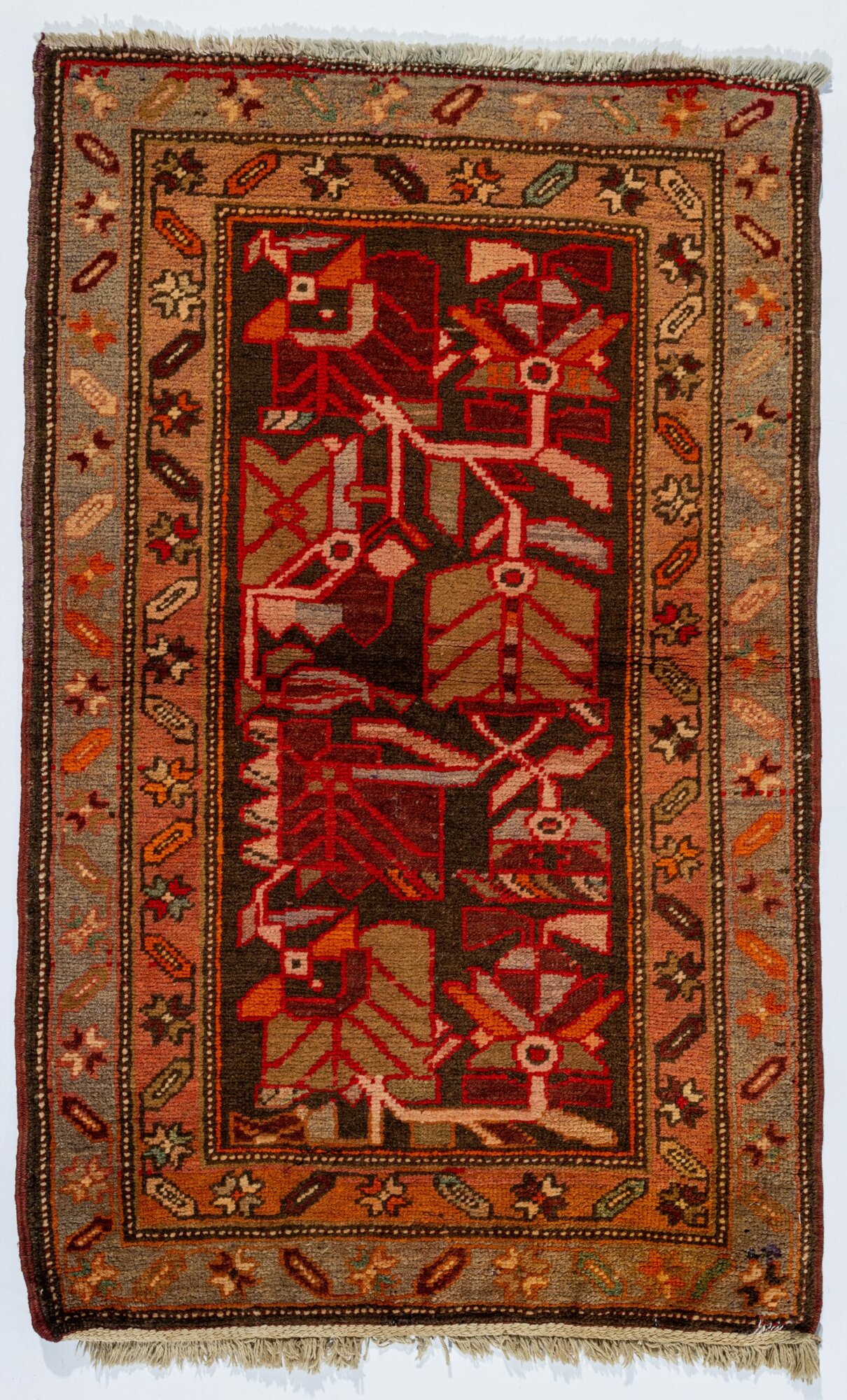 Винтажный Ковёр, 100% шерсть, ручной работы, 1,04 x 0,65 м, Иран