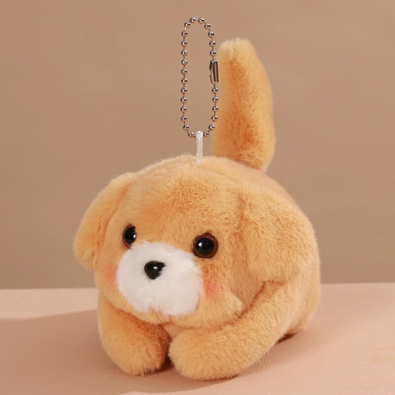 Плюшевая игрушка-подвеска для рюкзака в виде собаки и кошки с виляющим хвостом, подарок для мальчиков и девочек,