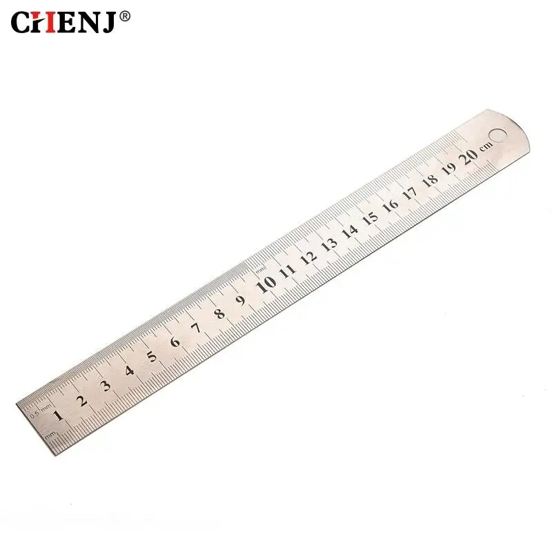 Металлическая линейка из нержавеющей стали Метрическая линейка точный двухсторонний измерительный инструмент 20 см Высокое качество