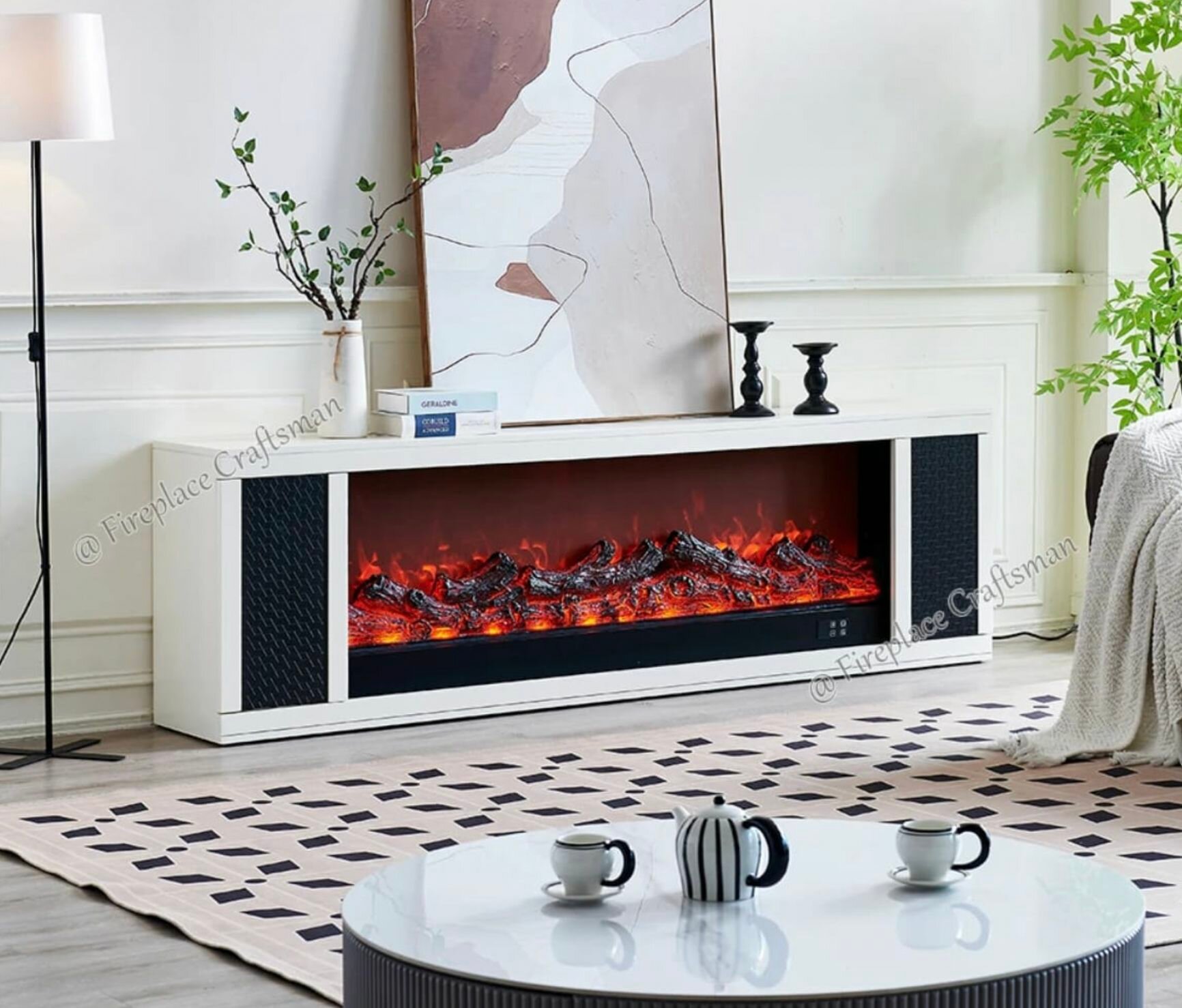 Тумба для телевизора с камином art38