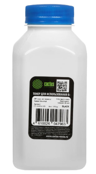 Тонер Cactus CS-THPU-120 черный флакон 120гр. HP Universal Q2612A/Q5949A/CE505A/7115/Q6511/7516/Q409