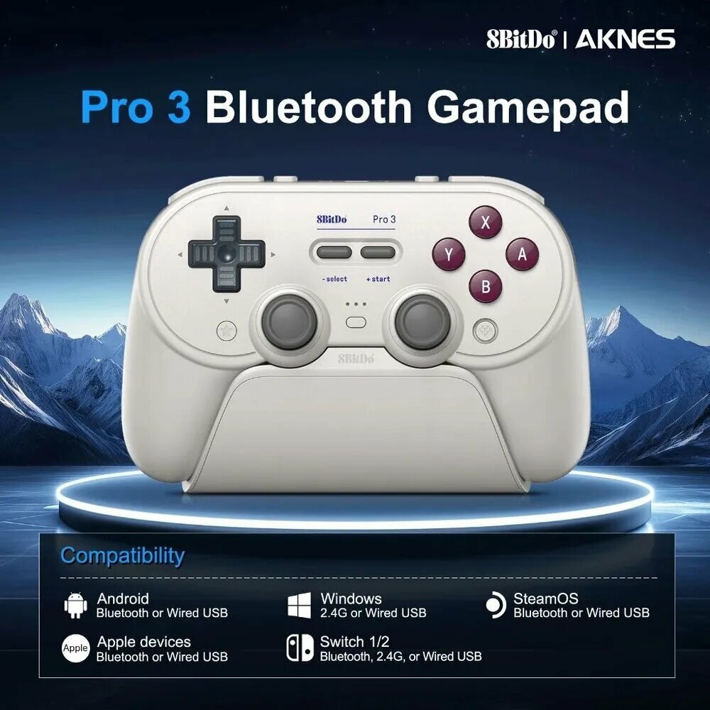 Xiaomi YouPin 8BitDo Pro 3 Игровой контроллер Bluetooth TMR с разделенным джойстиком hall, белый