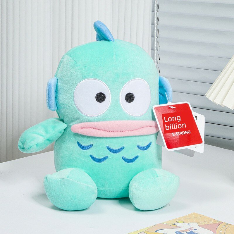 Оригинальная плюшевая игрушка Sanrio Half-Mermaid Hanton, плюшевая игрушка-рыбка-монстр, мультяшная подушка-игрушка для