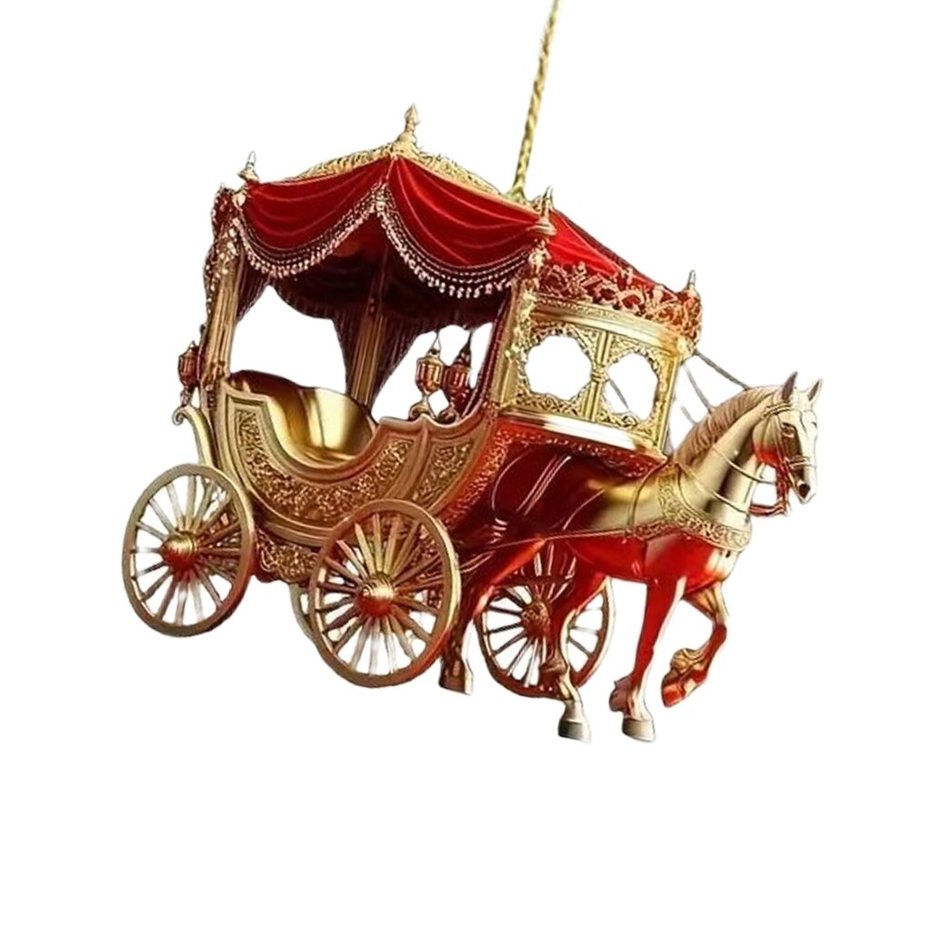 Акриловые Рождественские Украшения Для Кареты С Лошадьми, Украшения Для Саней, Елка, Подвешенная для Елки и Домов Отдыха, Зимние Декоры