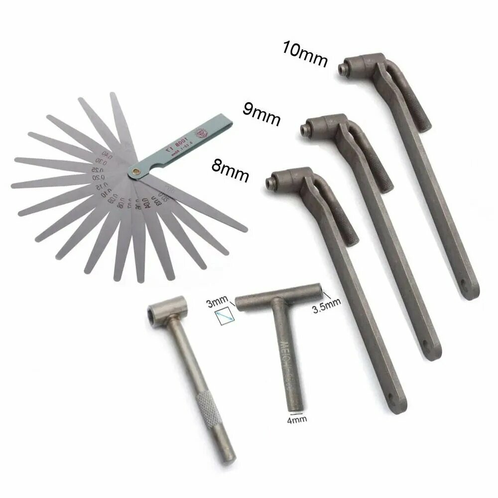 YandexBuy 6 шт,/партия Универсальный набор инструментов для клапана двигателя мотоцикла (3/3,5/4 мм, 8 мм, 9 мм, 10 мм, 0,02-1 мм зонд)