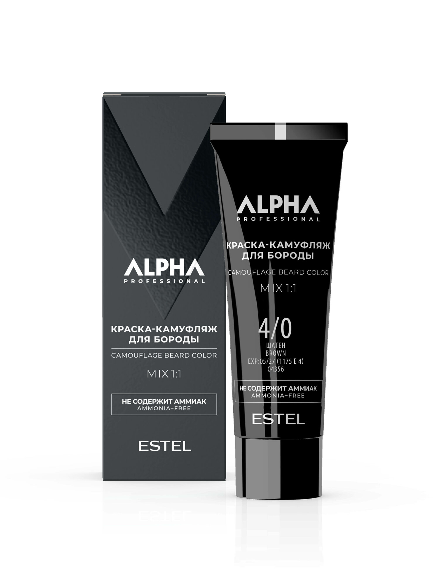 Краска-камуфляж для бороды ESTEL ALPHA HOMME 4/0, шатен (40 мл)