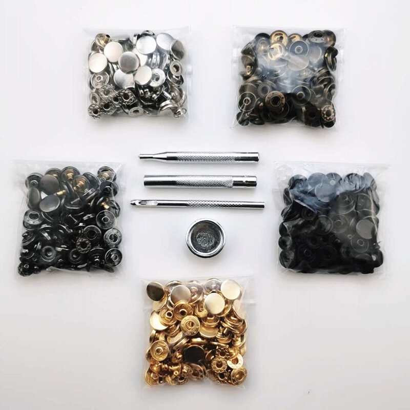 Горячая распродажаМеталлическая медная кнопка 5 цветов с 4 инструментами, кожаная кнопка для сумки, скрытая кнопка для одежды, кнопка для рюкзака для кросс-бордер