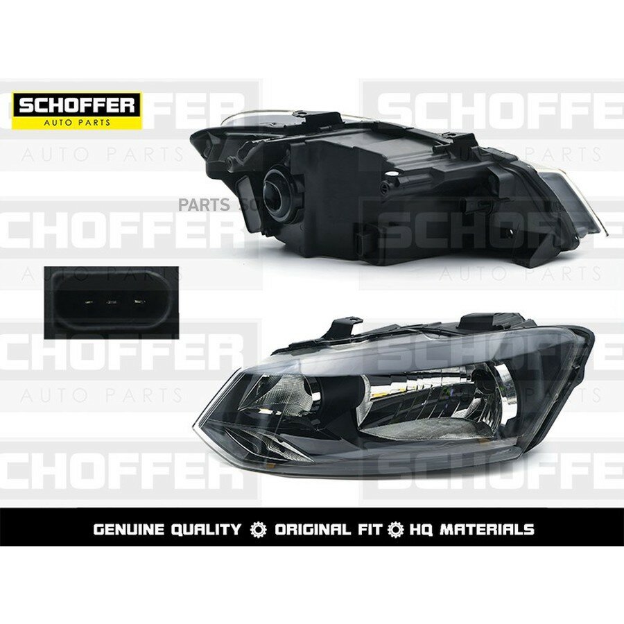 Фара левая Volkswagen Polo sedan (2010-2020) от официального дистрибьютора, SCHOFFER, артикул SHF12000