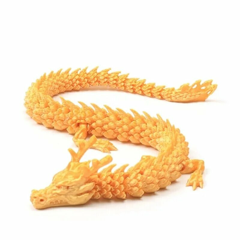 Украшение для аквариума с китайским драконом-Шелковый маленький Золотой Дракон 23 см