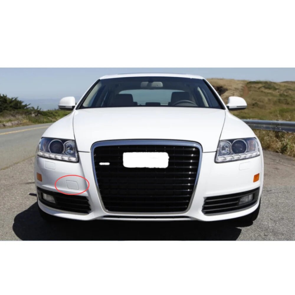 Передняя накладка бампера Audi A6 C6 2009-2011 White 4F0807441