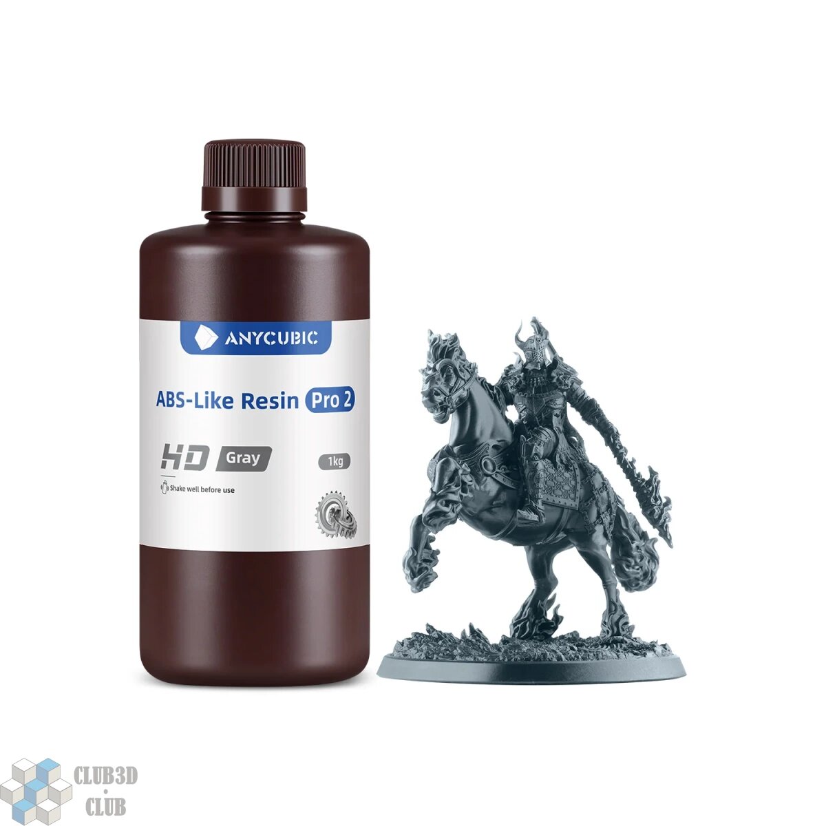 Фотополимерная смола Anycubic ABS+ LIKE Resin PRO 2 UV Resin для 3D принтера 405нм HD Серый (HD Grey) 1 литр