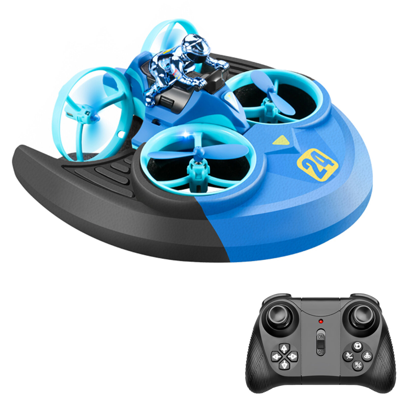 Мини дрон RC 3 в 1 водно-сухопутный-воздушный полет 2.4GHz RC катер RC машина для начинающих 3D флип одноклавишный взлет/посадка безголовый режим ABS EPP ядро мотор 7016*4 дистанция 50м батарея 3.7V 700mah заряда 60мин время 8-10мин размер катера