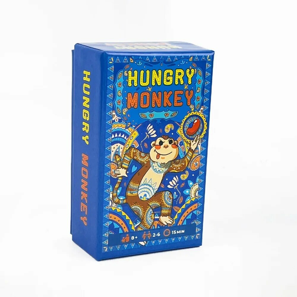 Настольная игра Hungry Monkey: Весёлая карточная для вечеринки, 2-6 игроков, 15-30 минут.