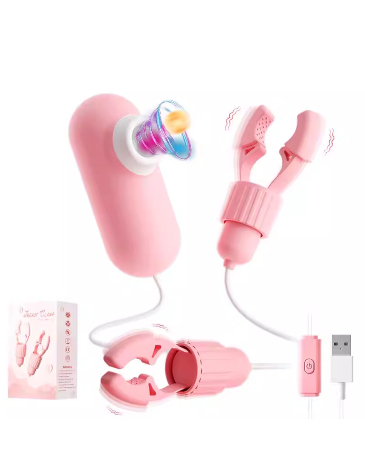 Зажим для сосков с вакуумным стимулятором, секс-игрушка для взрослых