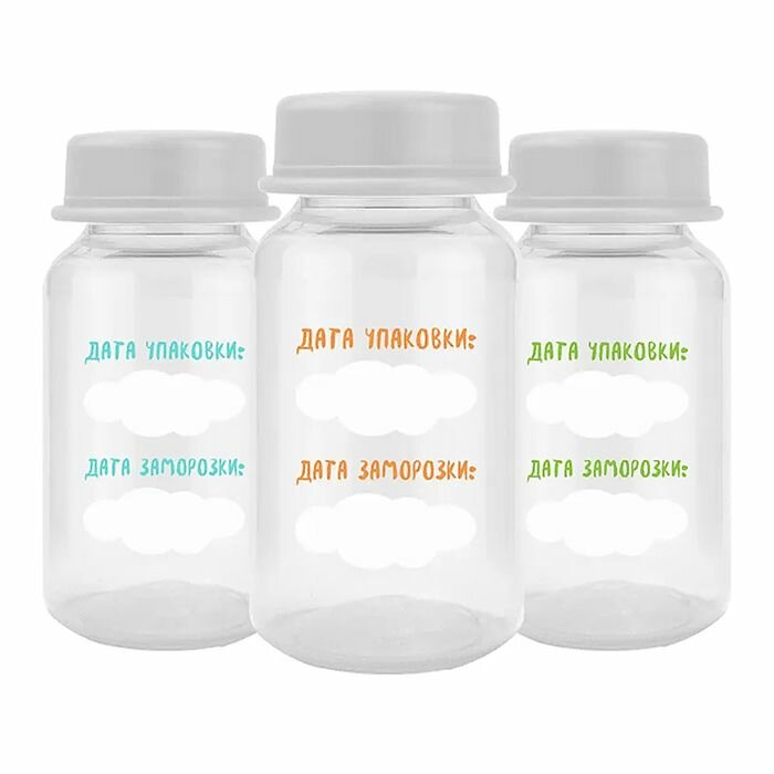 Бутылочка для кормления Мамина радость прозрачные, пластик, 125 мл, 3 шт