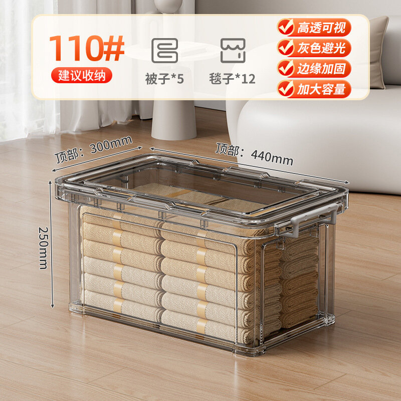 Прозрачный контейнер для хранения, пластиковый контейнер для дома, большой контейнер для одежды, игрушек и закусок