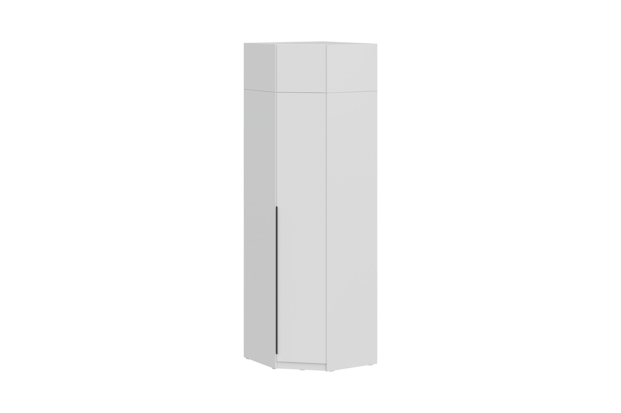 Шкаф угловой с антресолью Нонтон Тивина, 78x78x260 см, белый текстурный