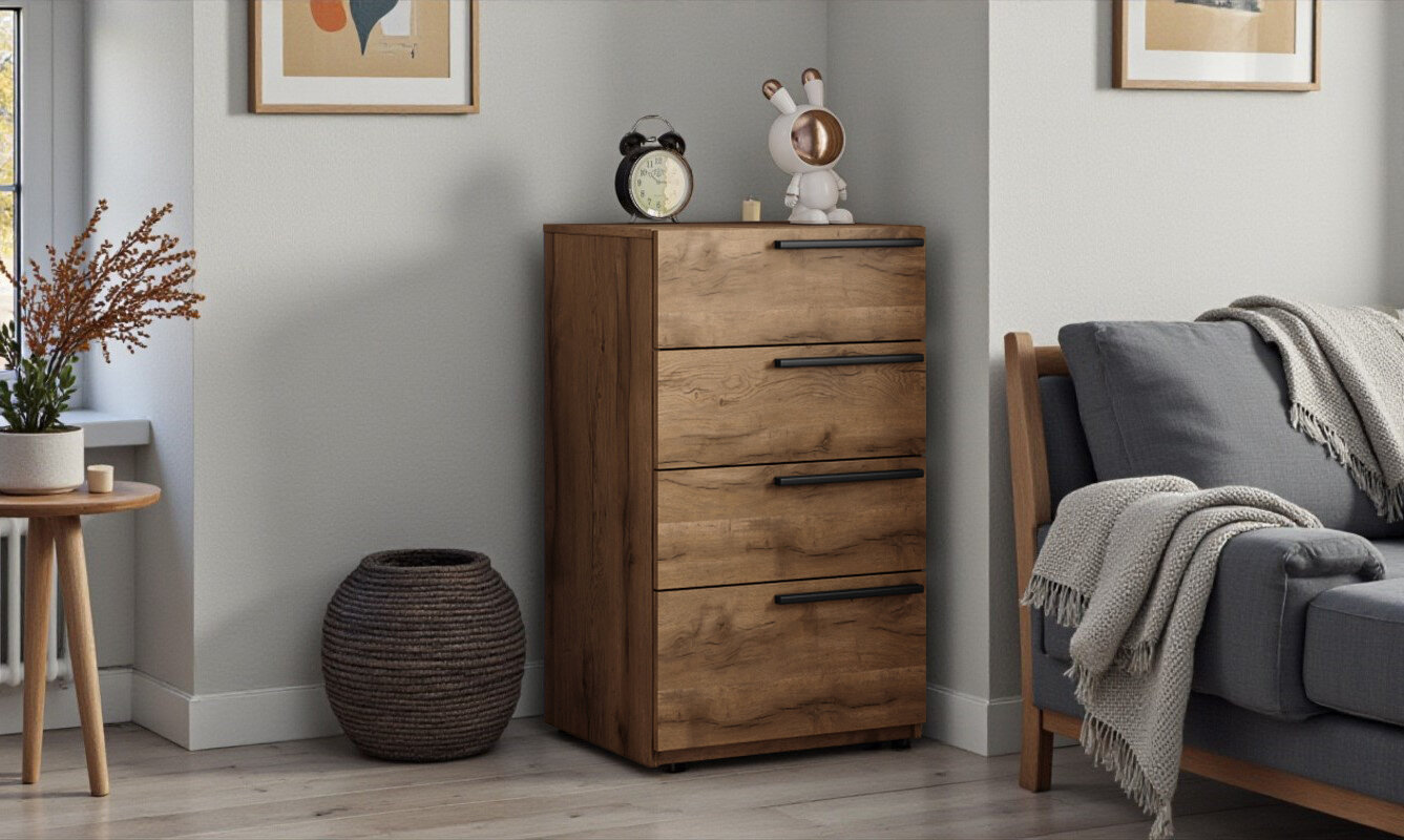 Комод Лорена Пакс-2 Дуб Табачный U1147 NOW 55x44x90 см, коричневый Дом мебели для вас