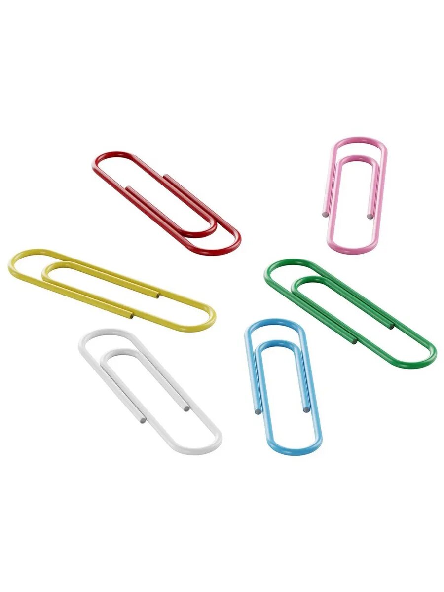 Скрепки 50 мм, 50 шт, цветные