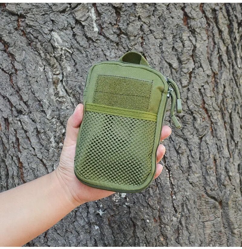 Походная аптечка на пояс, зеленый нейлон, MOLLE, 16х11 см, медицинский подсумок — фото 1