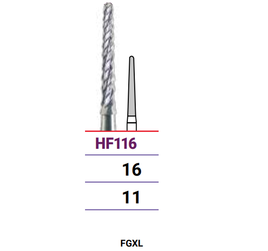 Бор твердосплавный хирургический HF116016FGXL, экстра длинный