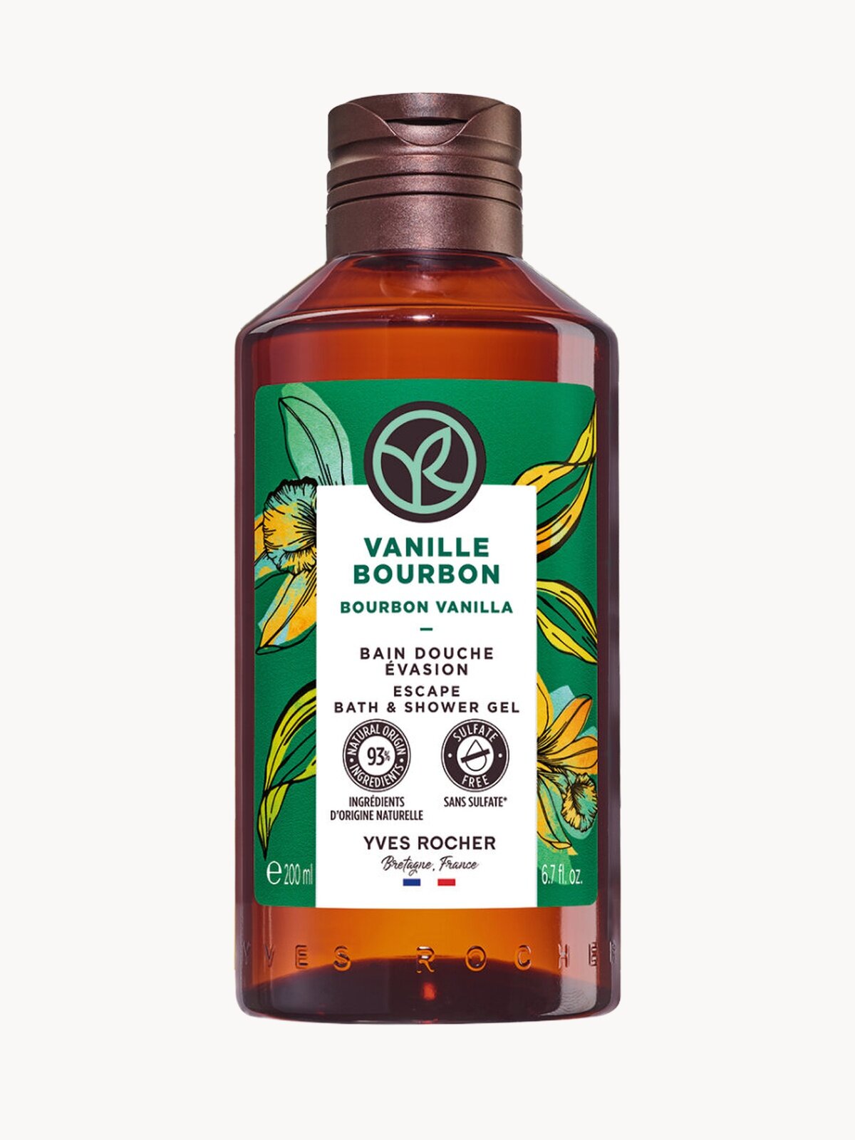 Гель Yves Rocher "Бурбонская ваниль", биоразлагаемая формула, 200мл