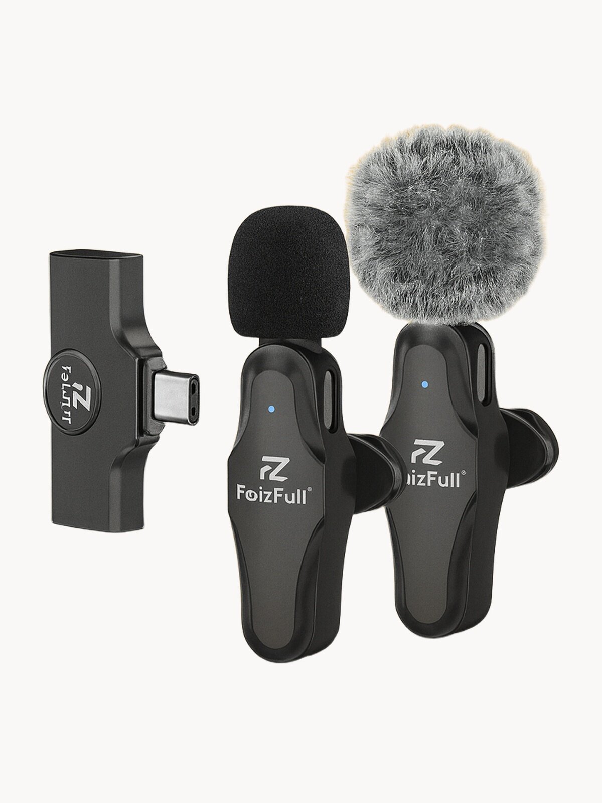 Петличный микрофон FaizFull FQ40, для iPhone и Android, шумоподавление AI, 30 часов работы