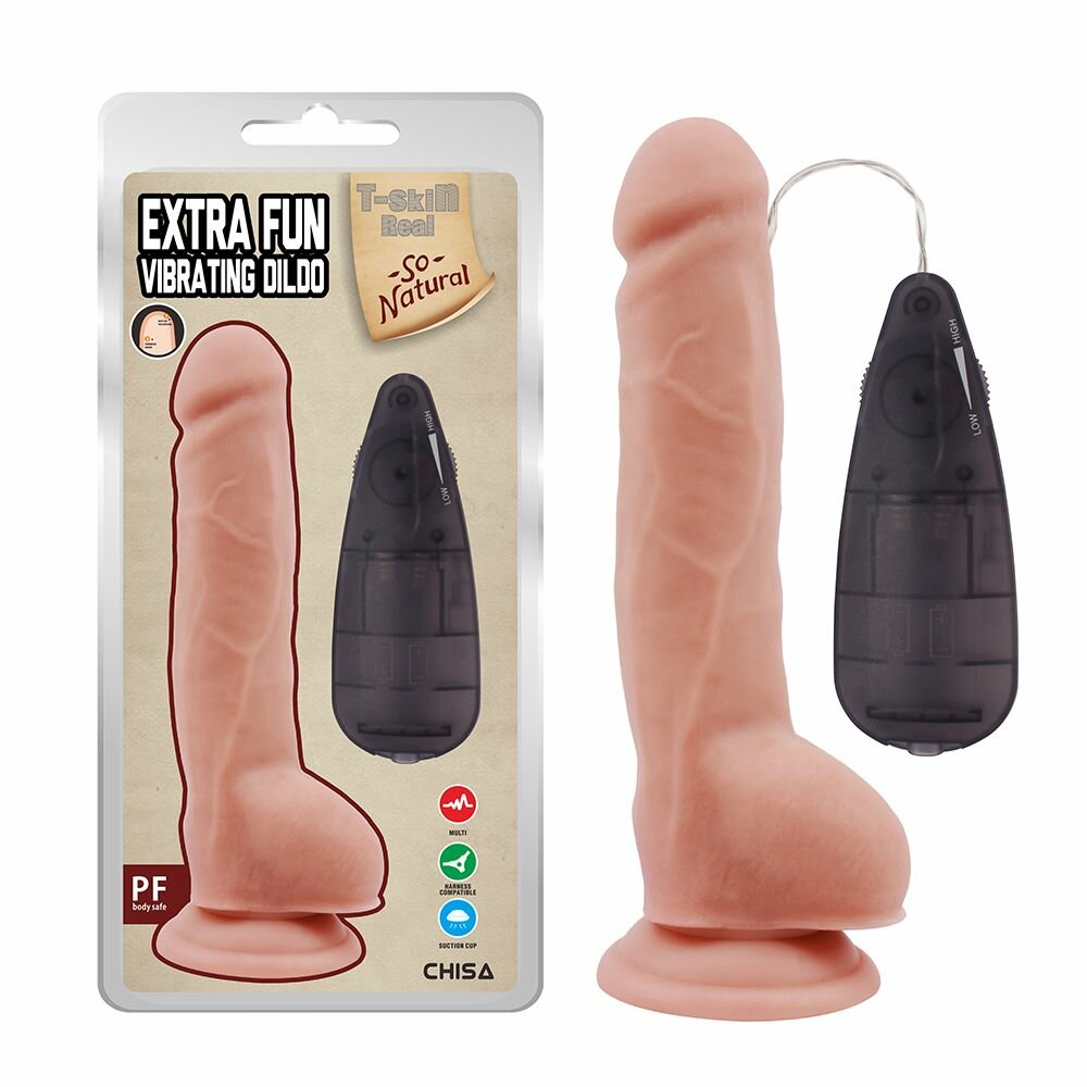 Вибратор с мошонкой на присоске Extra Fun Vibrating Dildo