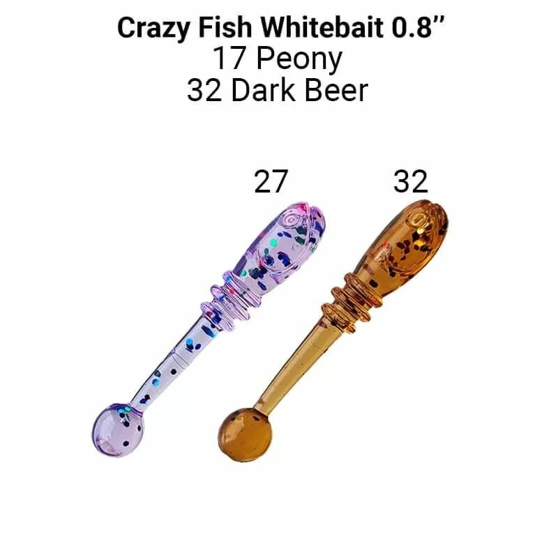 Мягкие приманки Crazy Fish WHITEBAIT 0.8" Кальмар # Mix 27 + 32 (20шт)