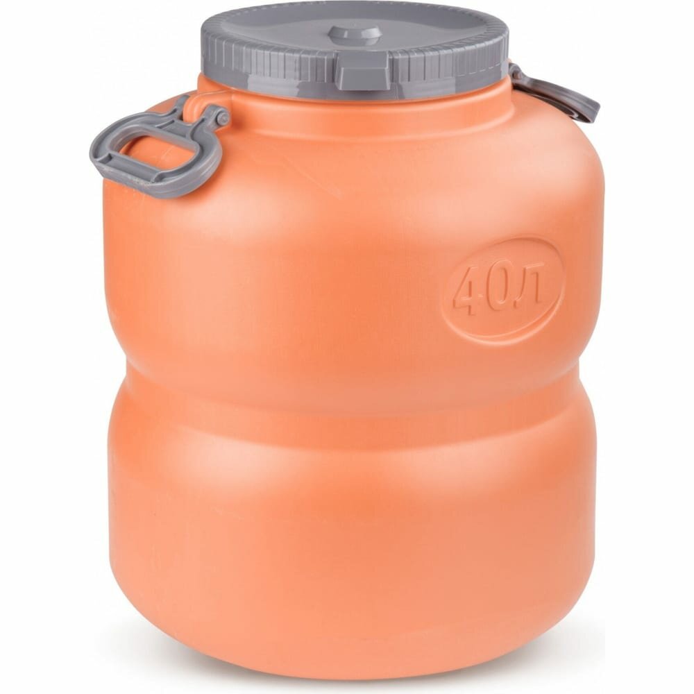 Канистра-бочка ЗПИ «Альтернатива» "Байкал" 40л оранжево-серый М7599