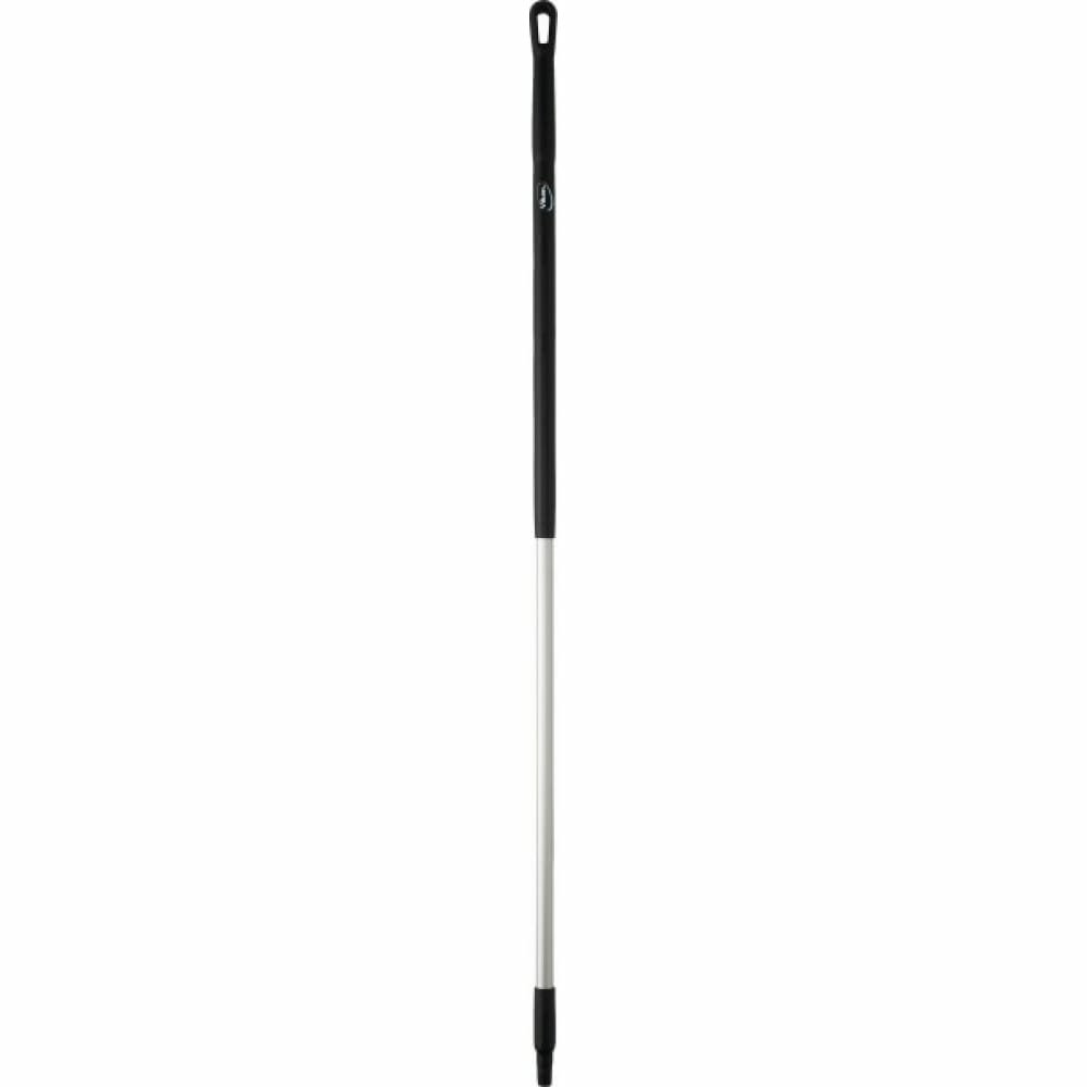 Эргономичная алюминиевая telescopic рукоятка Vikan D31 черного цвета, конструкция с полипропиленовым черенком