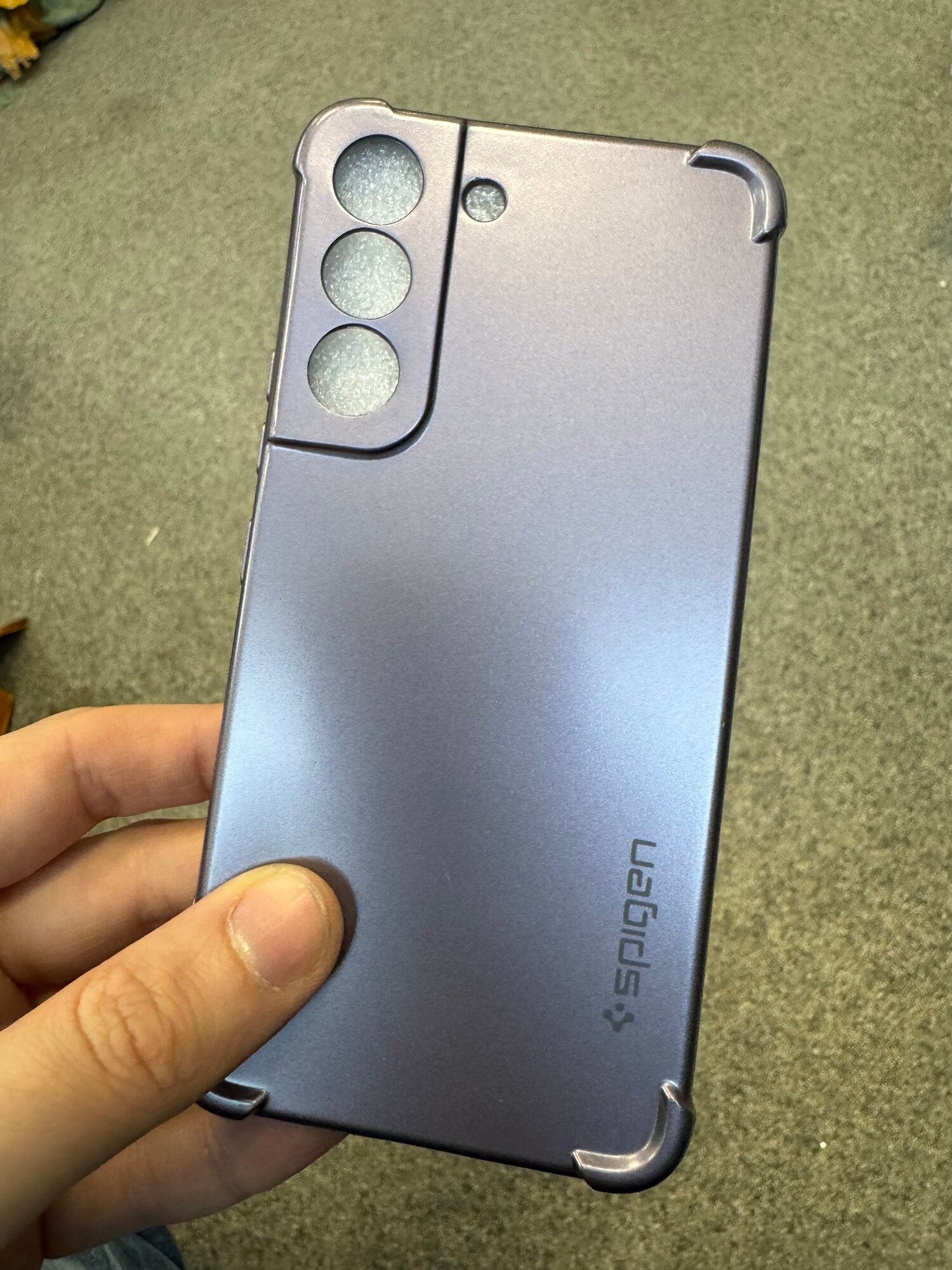 Чехол панель накладка бампер MyPads SPIGEN для Samsung Galaxy S22 (SM-S901B) тонкая силиконовая крышка противоударная светло-серая MyPads