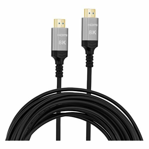 Кабель аудио-видео Digma HDMI 2.1 AOC, HDMI (m) - HDMI (m), ver 2.1, 50м, GOLD, черный [hdmi-aoc2.1-50]