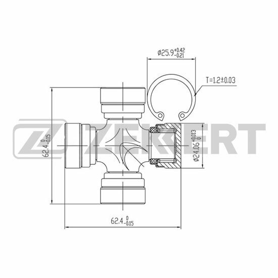 Крестовина карданного вала для автомобиля BMW БМВ, ZEKKERT KG-1005 (1 шт.)